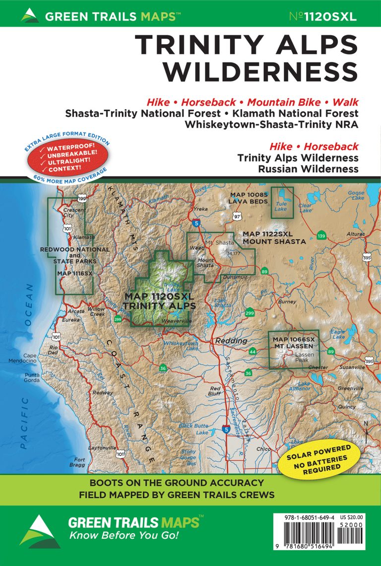 New Trinity Alps Map: Hiking Trails and More - Northern California ...